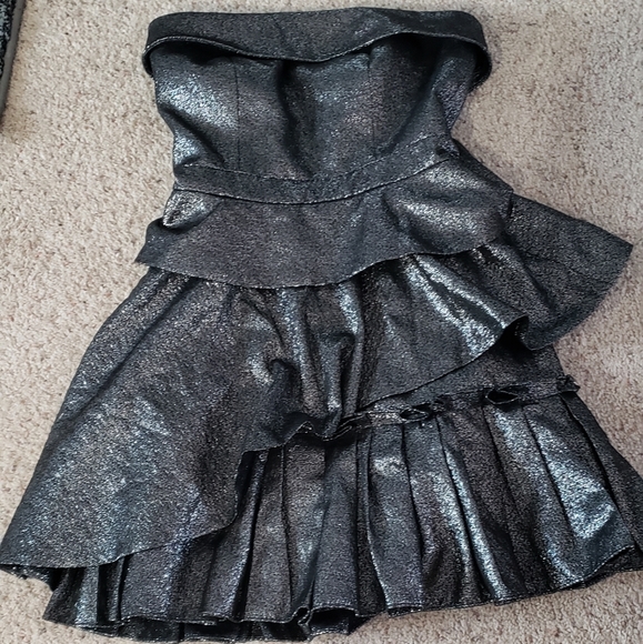 Dresses | Br Silver Grey Metallic Party Dress2 | Poshmark